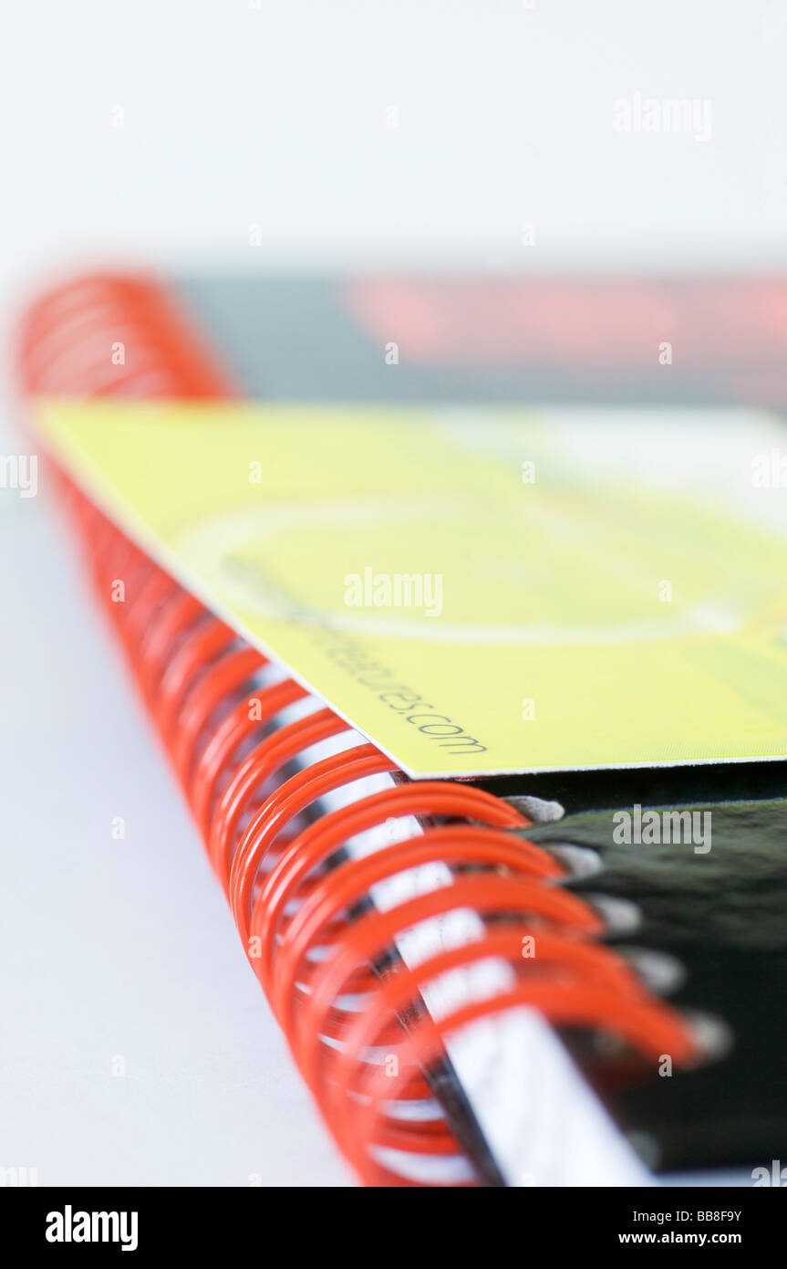 Office contacts book with business card on top Stock Photo - Alamy