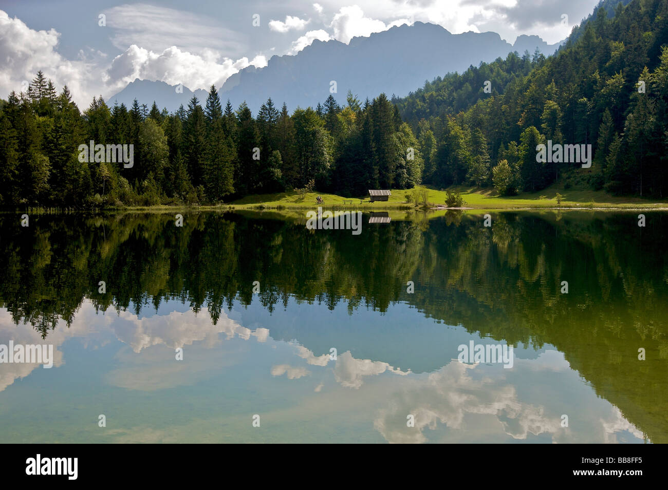 Lake Ferchensee, near Mittenwald, Upper Bavaria, Bavaria, Germany ...