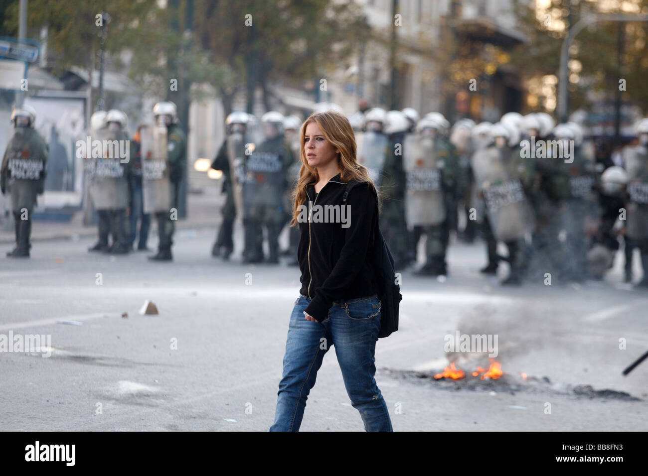 Athens riots at December 2008 Greece Stock Photo - Alamy