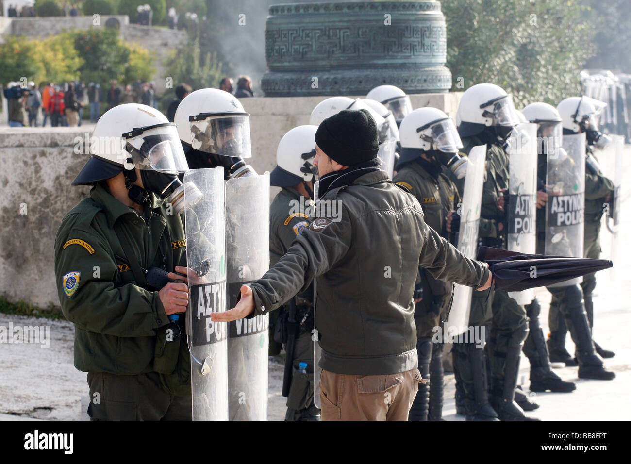 Athens riots at December 2008 Greece Stock Photo - Alamy