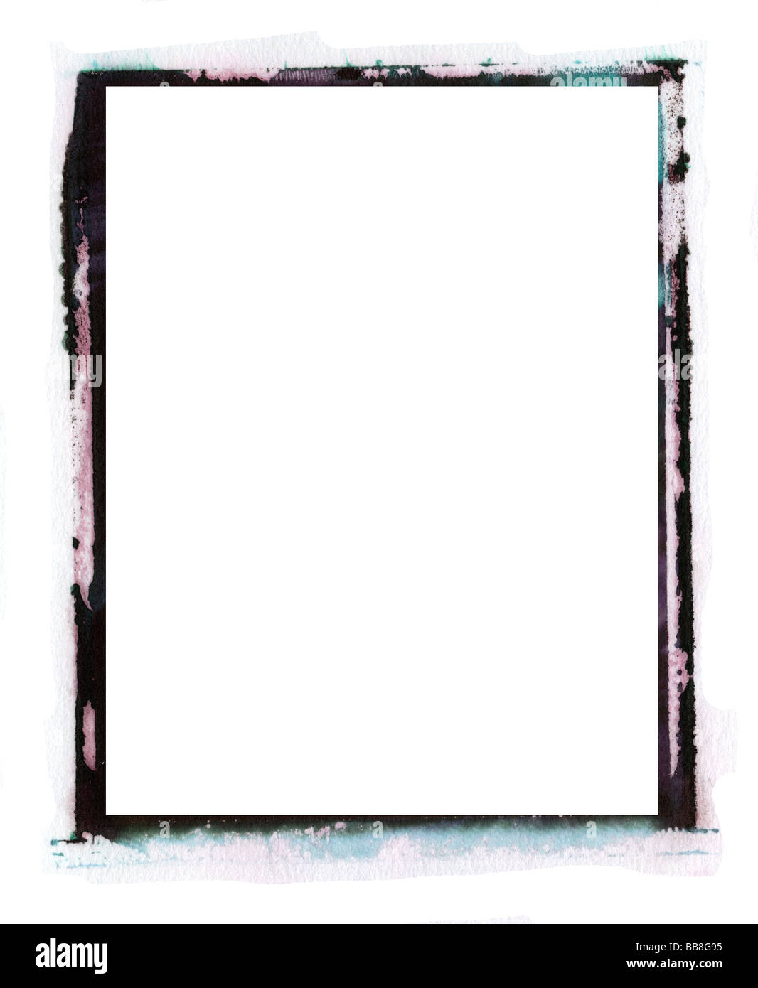 Polaroid transfer photo border isolated on white with room for copy and ...