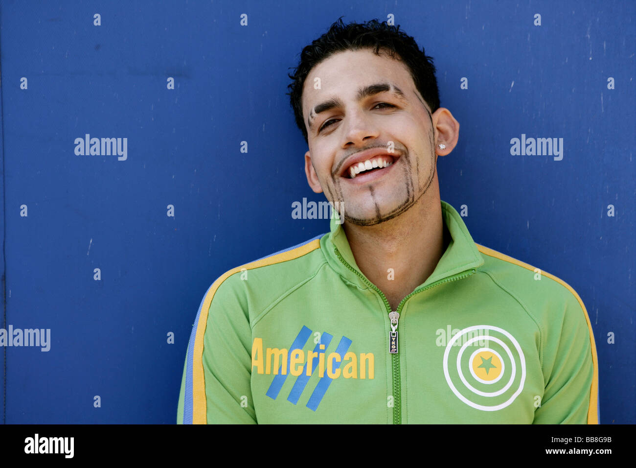 Portrait of a freaky happy man Stock Photo - Alamy