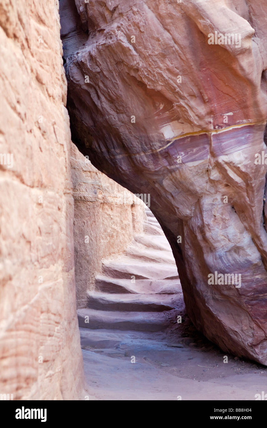 Narrowing of the Monastery path in Petra Nabataeans capital city Al ...