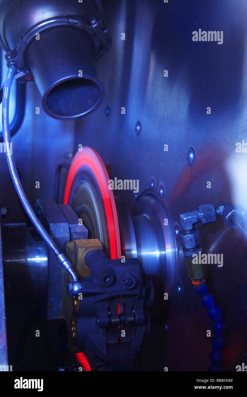 Glowing brake disc during a brake test hi-res stock photography and ...
