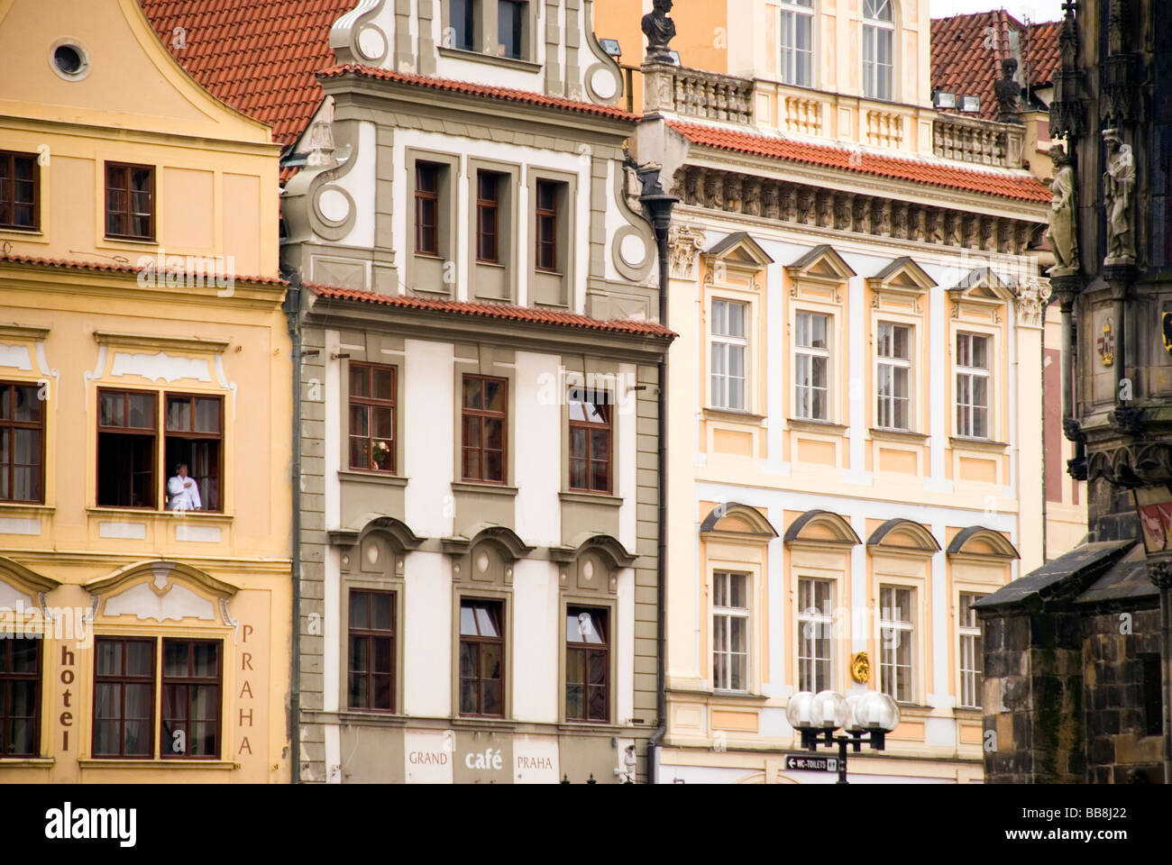 Prague Czech Republic Looking out from a hotel window across ...