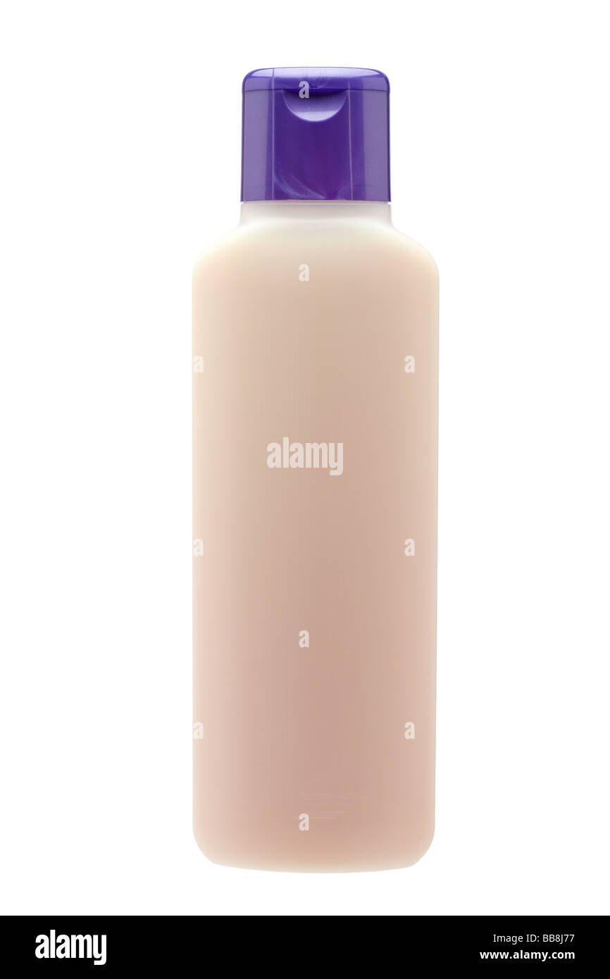 Plastic bottle with soap or shampoo without label isolated on white ...