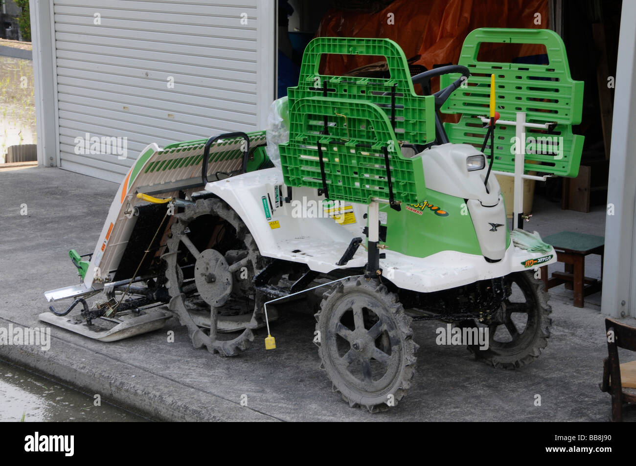 Modern rice-planting machine, Iwakura, Kyoto, Japan, Asia Stock Photo ...