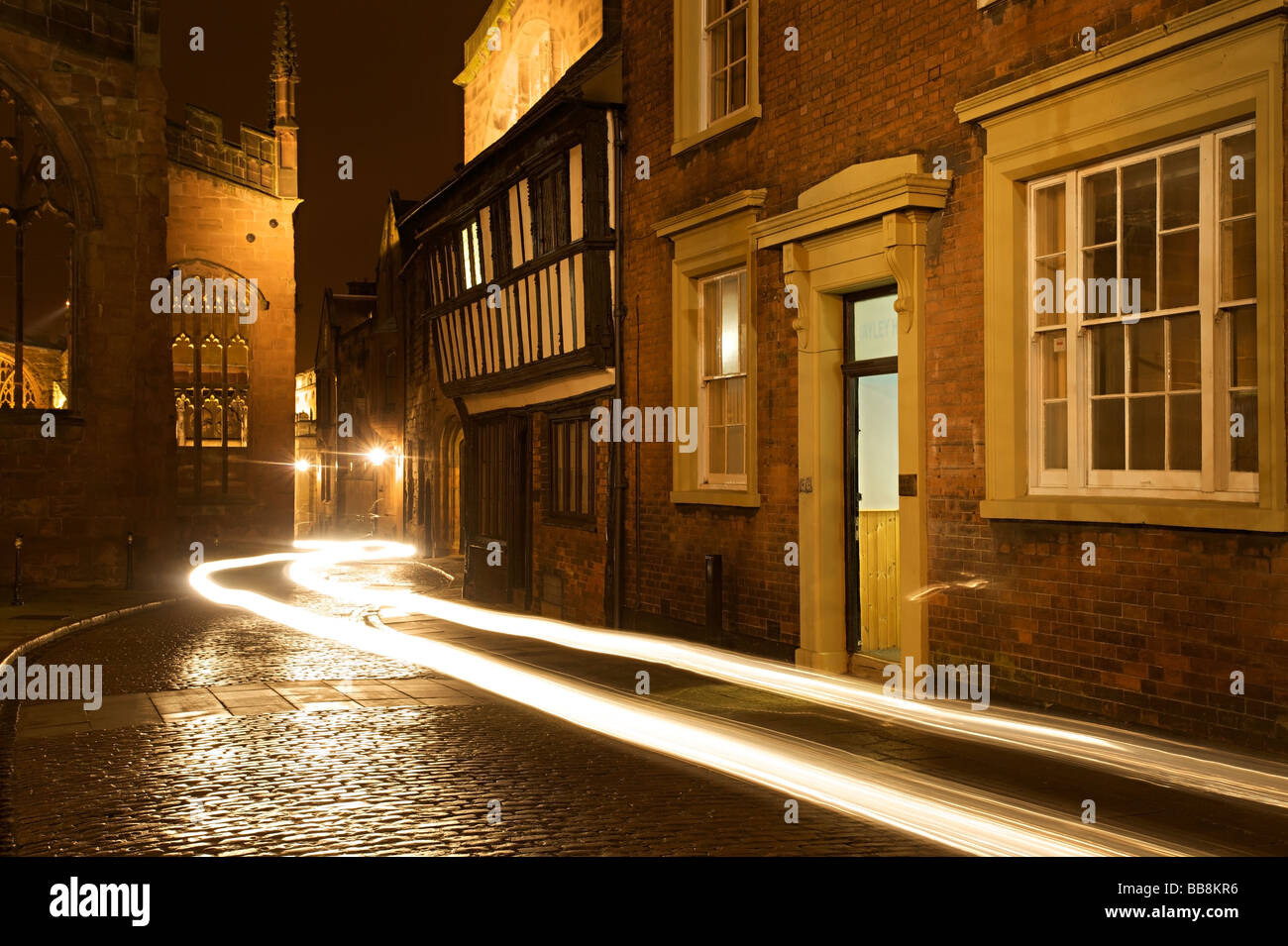 Night time view of 22 Bayley Lane in Coventry, West Midlands of England ...