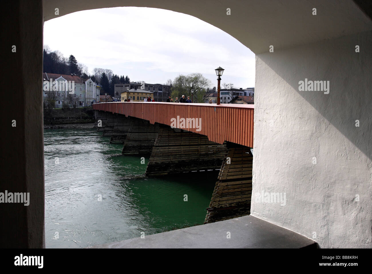 The inn river bridge wasserburg bavaria germany german architecture hi ...