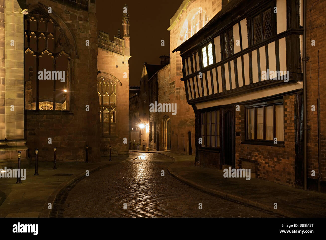 Night time view of 22 Bayley Lane in Coventry, West Midlands of England ...