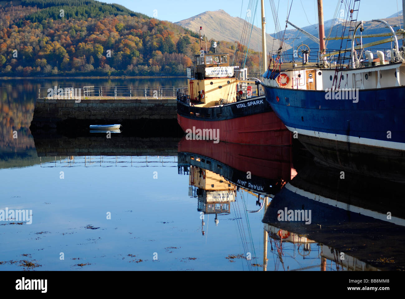 Inveraray pier on Loch Fyne, Argyll and Bute, Scotland Stock Photo - Alamy
