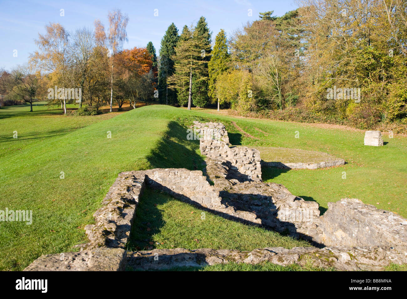 Roman Wall at St Mary's Abbey Grounds, Cirencester, Cotswolds ...