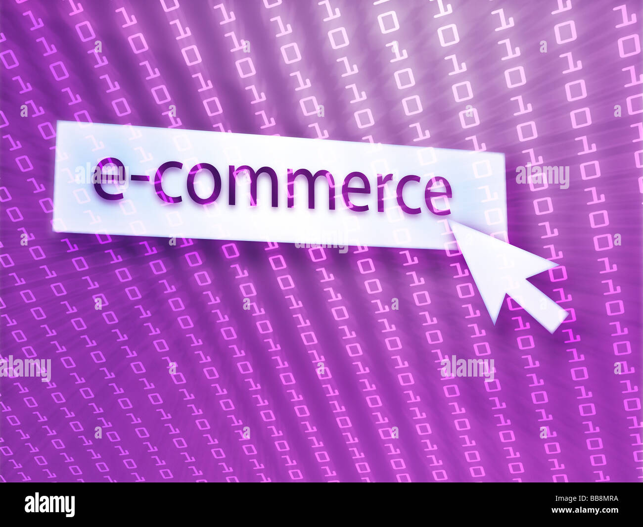 E commerce button with clicking mouse icon digital background Stock ...