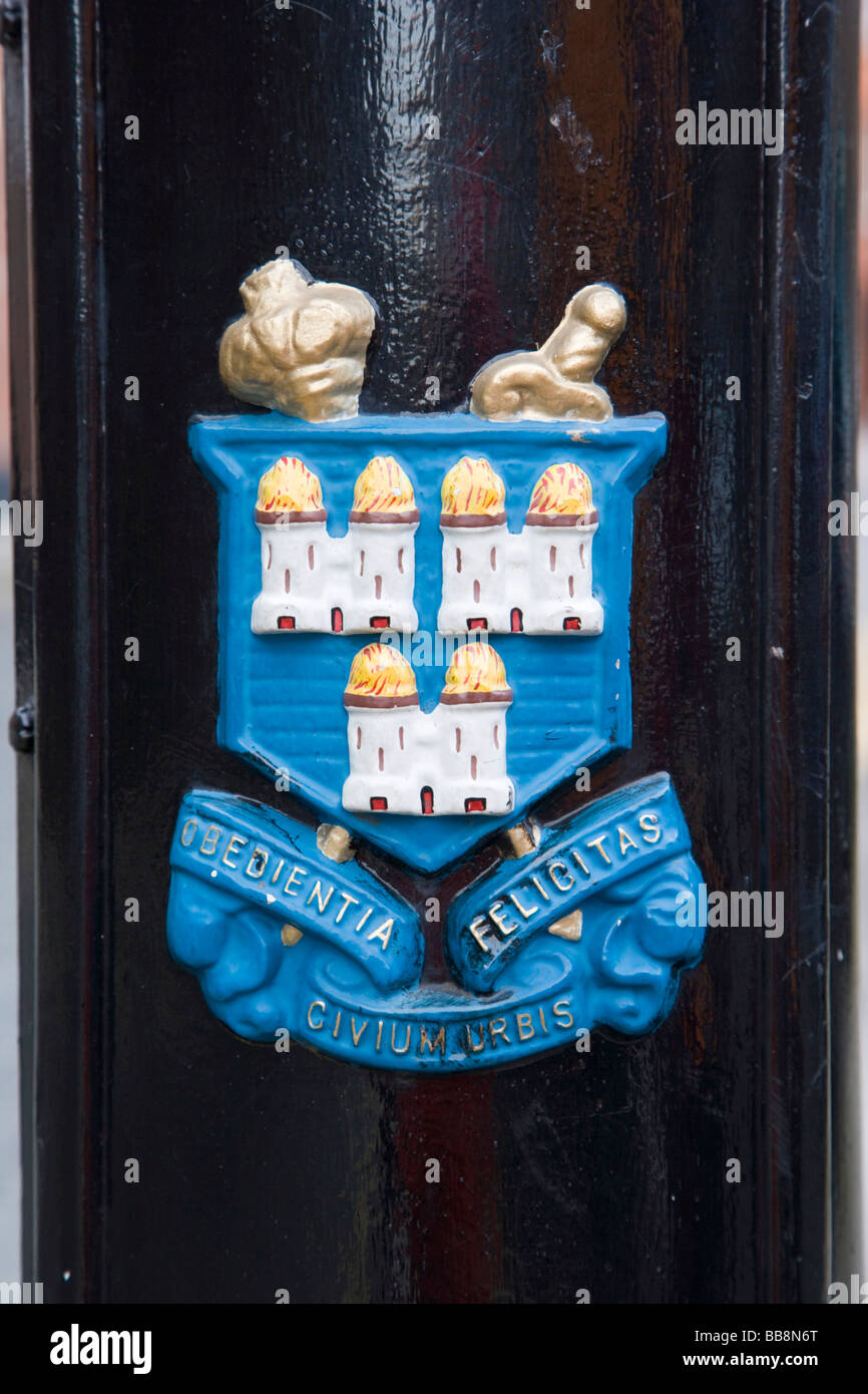 Dublin coat of arms on a street post, Dublin, Ireland Stock Photo - Alamy