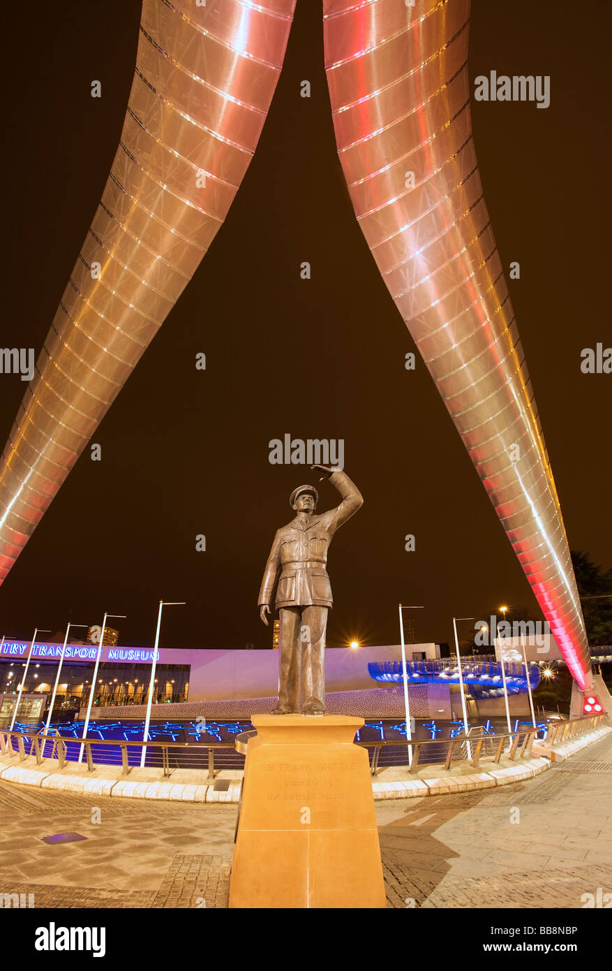 Millenium Place Coventry at night showing the Whittle Arch and Sir ...