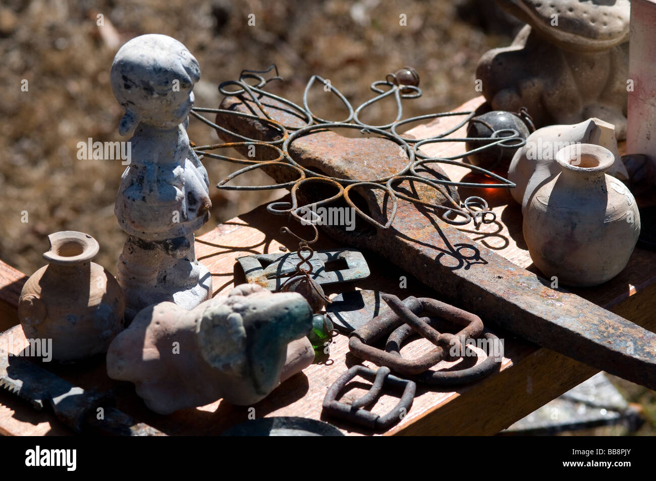 Objects pulled out from a house destroyed by a bushfire Stock Photo - Alamy