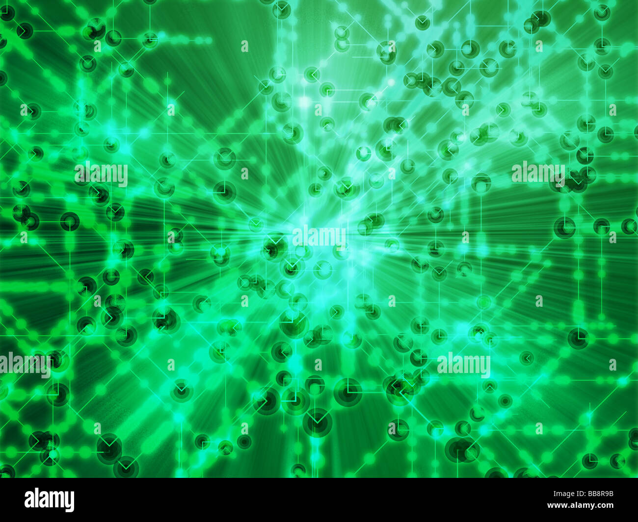 Abstract illustration of technical data nodes and flows Stock Photo - Alamy