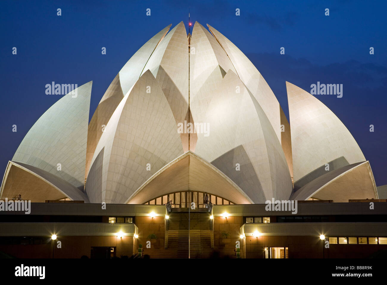 Bahai Temple at night. New Delhi. India Stock Photo - Alamy