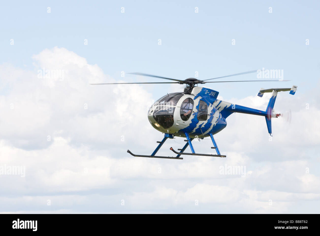 McDonnell Douglas Hughes 369E-500 G-JIVE in flight at Breighton ...
