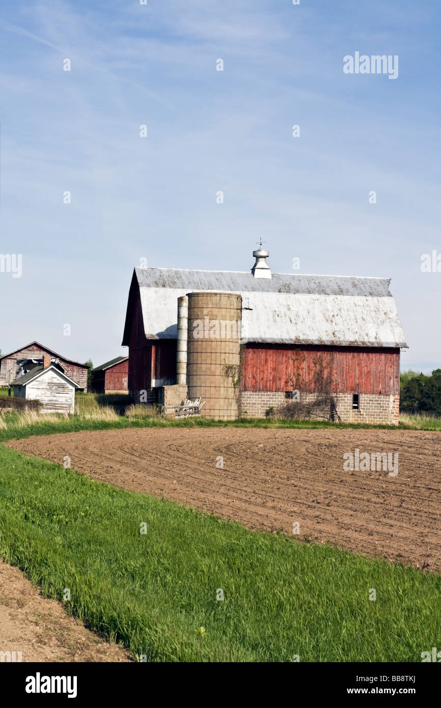 Old Farm in Wisconsin spring time Stock Photo - Alamy