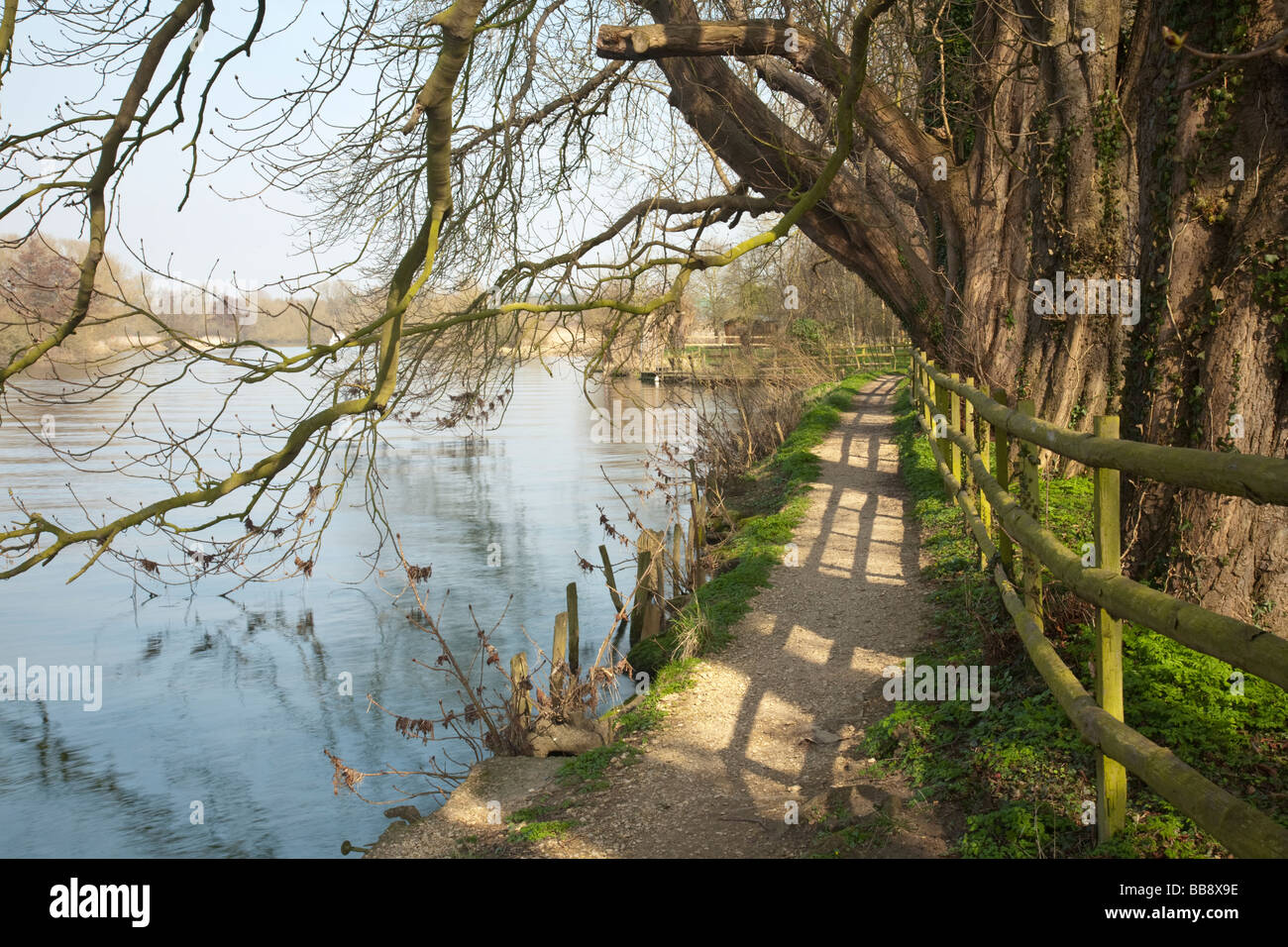 The Ridgeway National Path along the banks of the River Thames near ...
