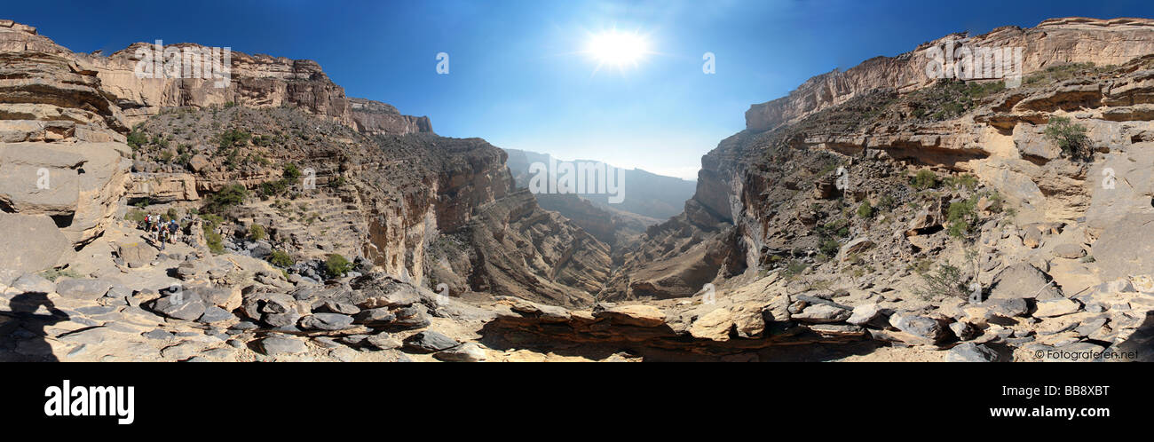 Panoramic view over the valley of Jebel Shams in Oman Stock Photo - Alamy