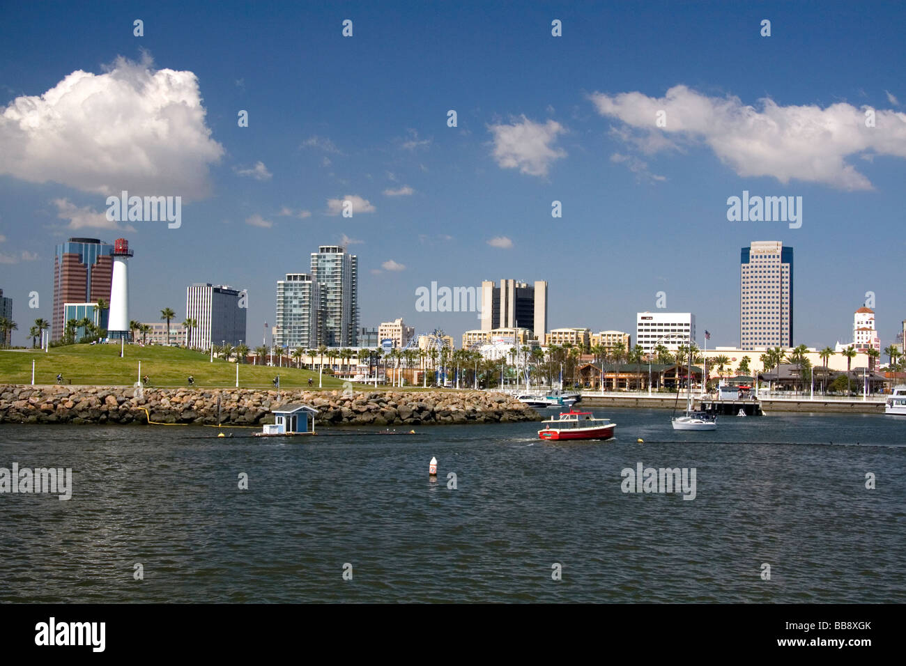 Boats in Rainbow Harbor at Long Beach California USA Stock Photo - Alamy