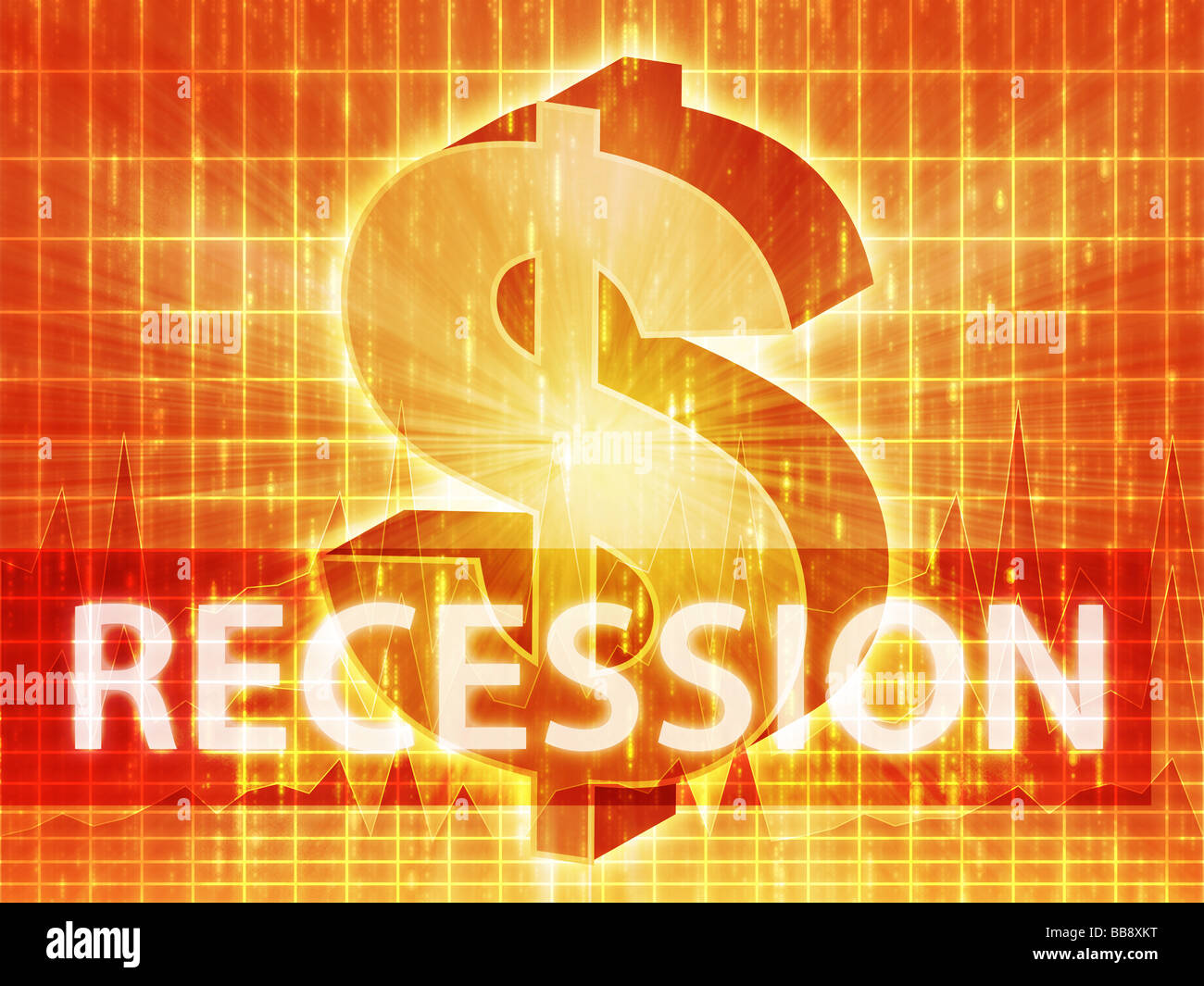 Recession Finance illustration dollar symbol over financial design ...