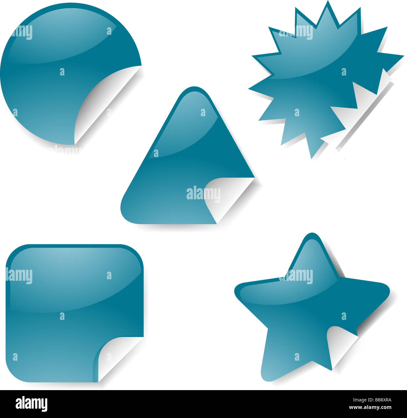 Sticker icon set assorted blank geometric shapes Stock Photo - Alamy