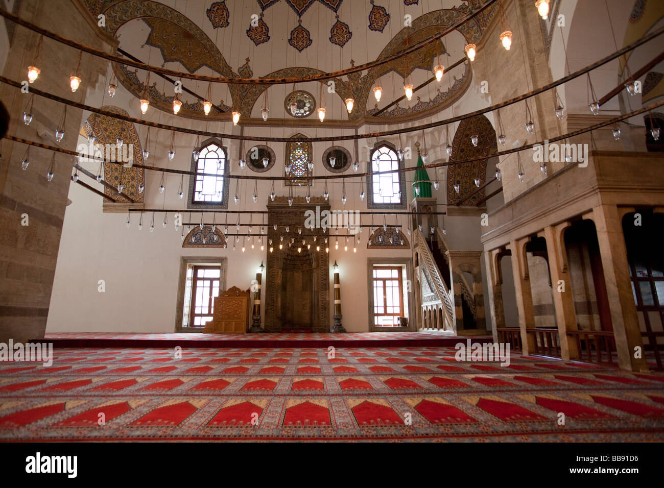 Interior of typical mosque in central Turkey Stock Photo - Alamy