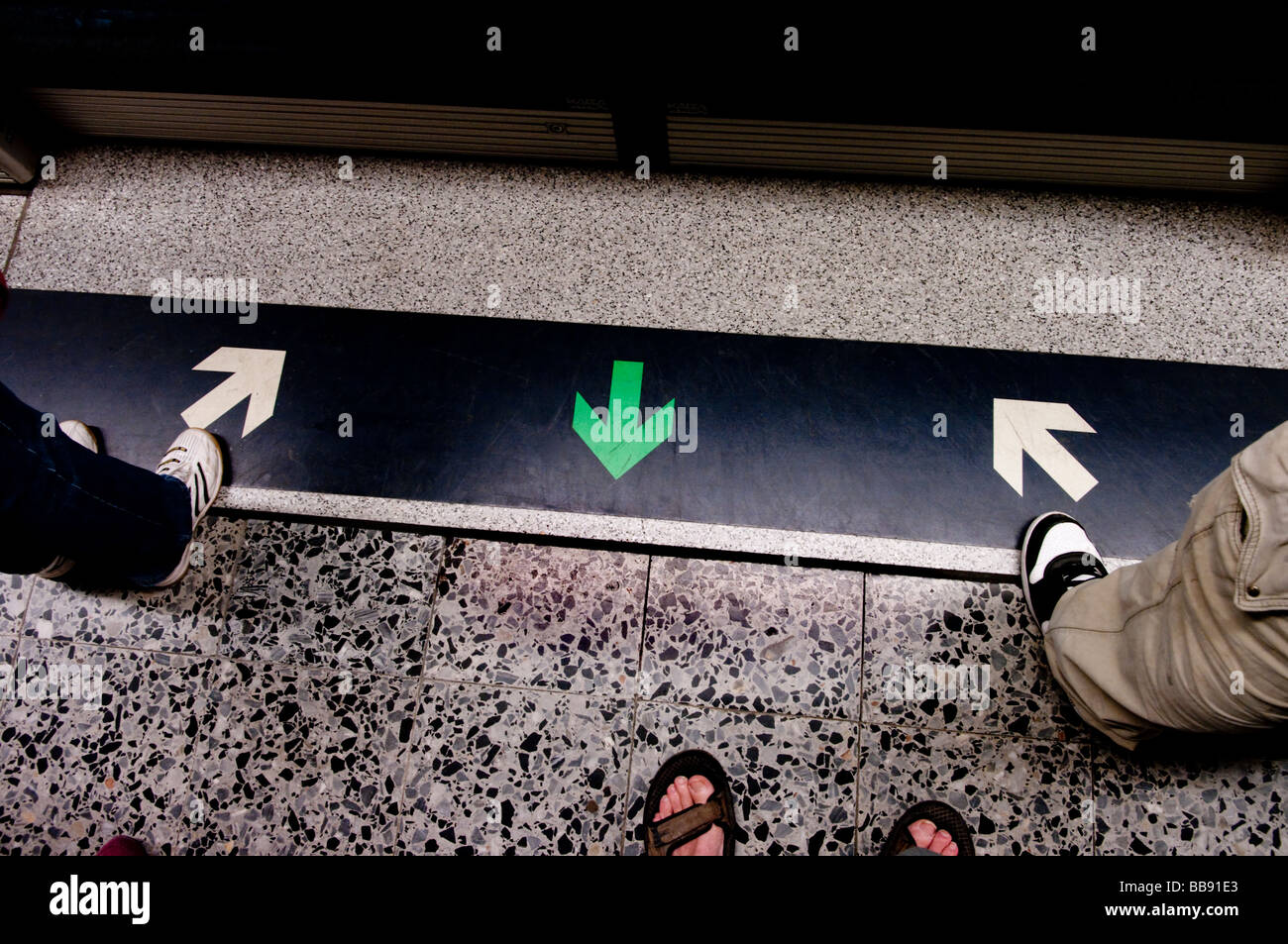 arrows on metro edge 2008 Stock Photo - Alamy