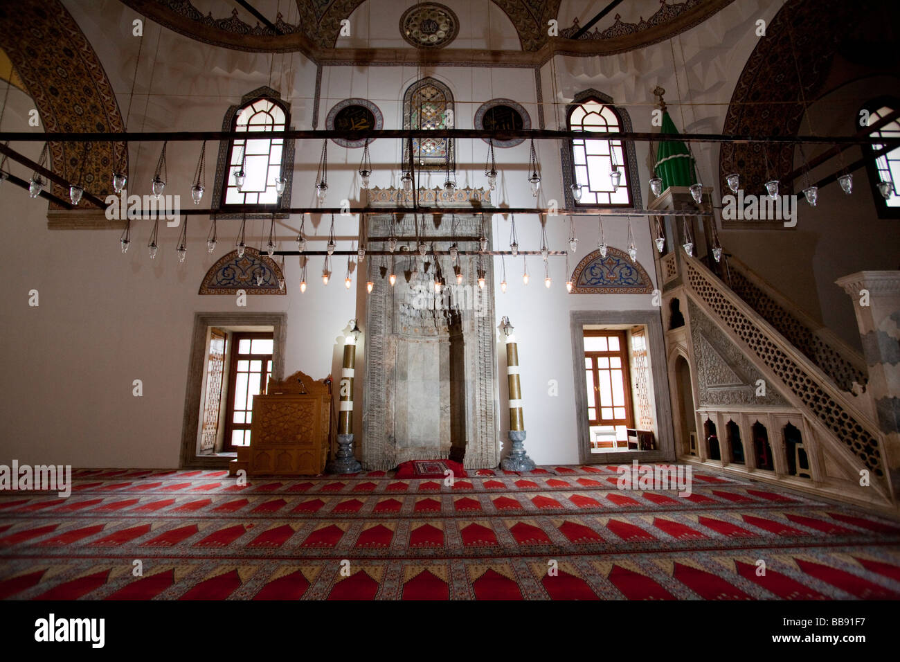 Interior of typical mosque in central Turkey Stock Photo - Alamy