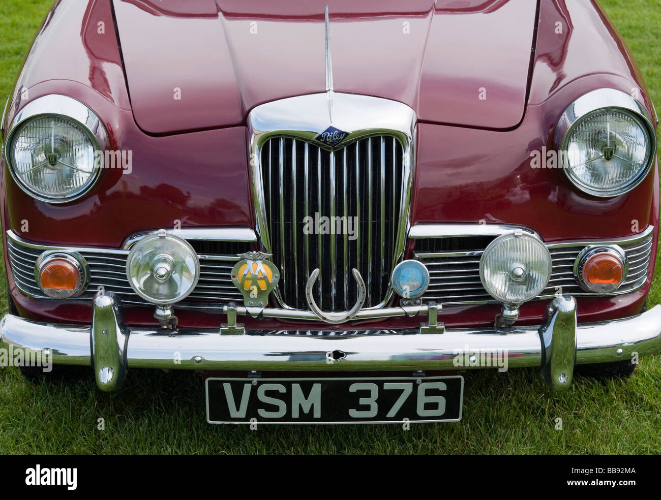 Vintage Riley car with AA and RAC badges Stock Photo - Alamy