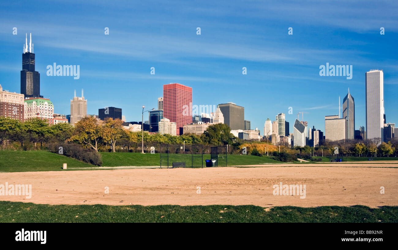 Baseball field city cityscape downtown building hi-res stock ...