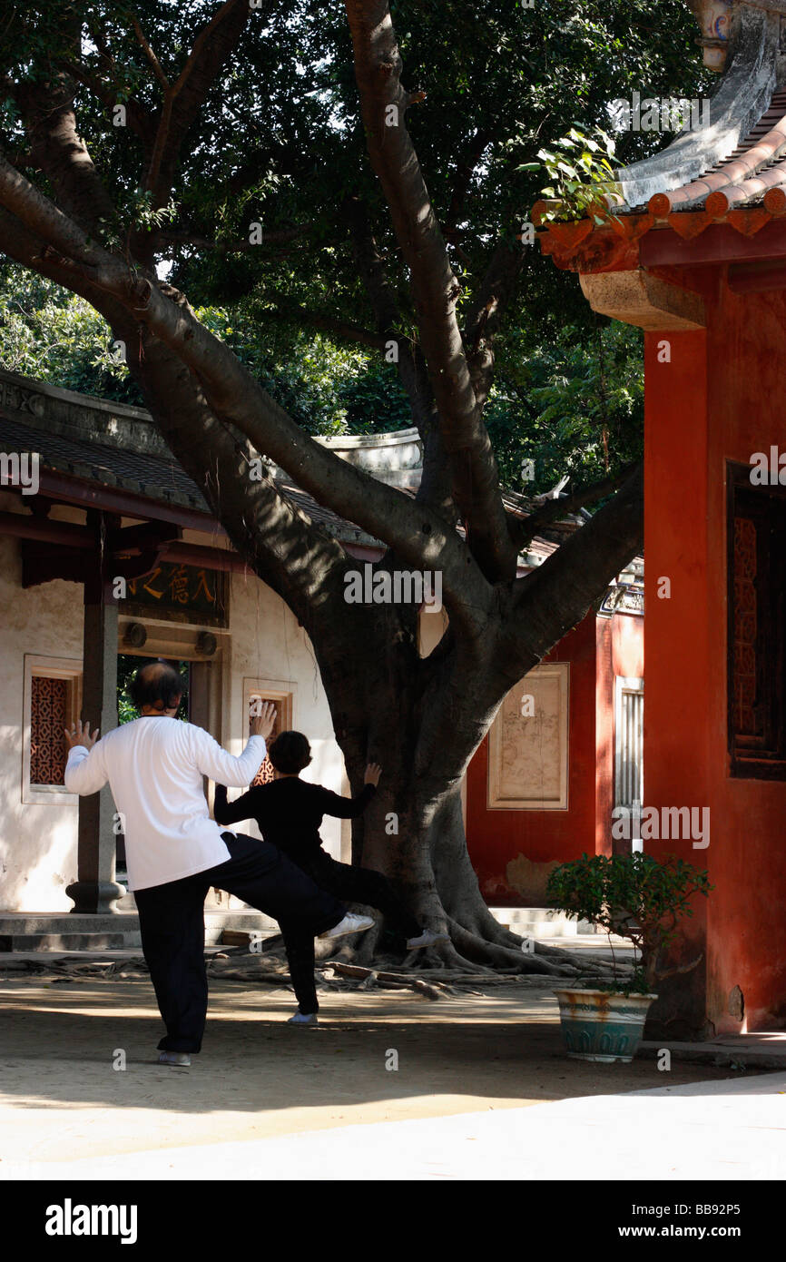 People practice martial arts at Confucian Temple. Tainan, Taiwan Stock ...
