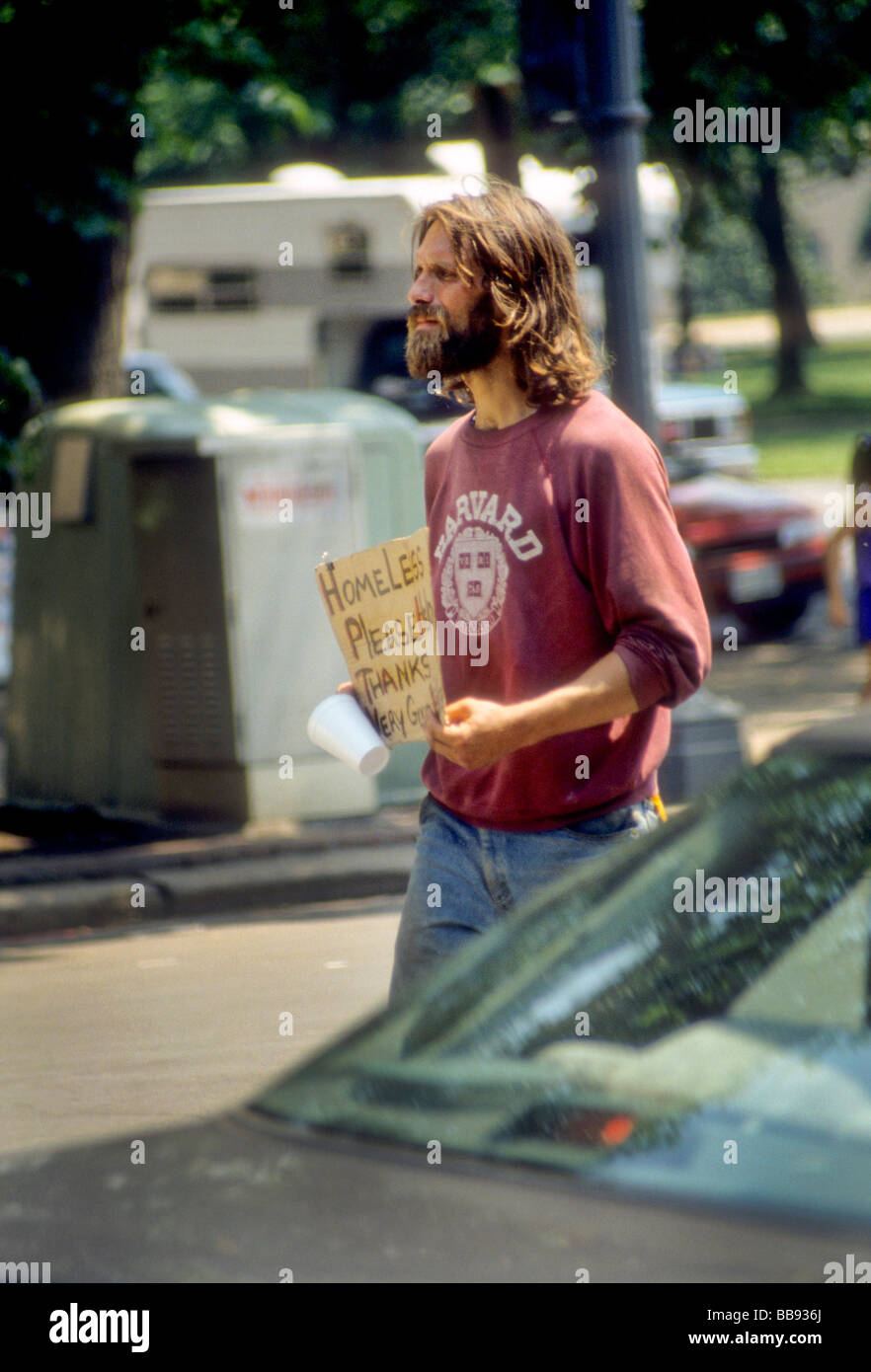 Homeless beg help food poor poverty ask man lonely alone beard jobless ...