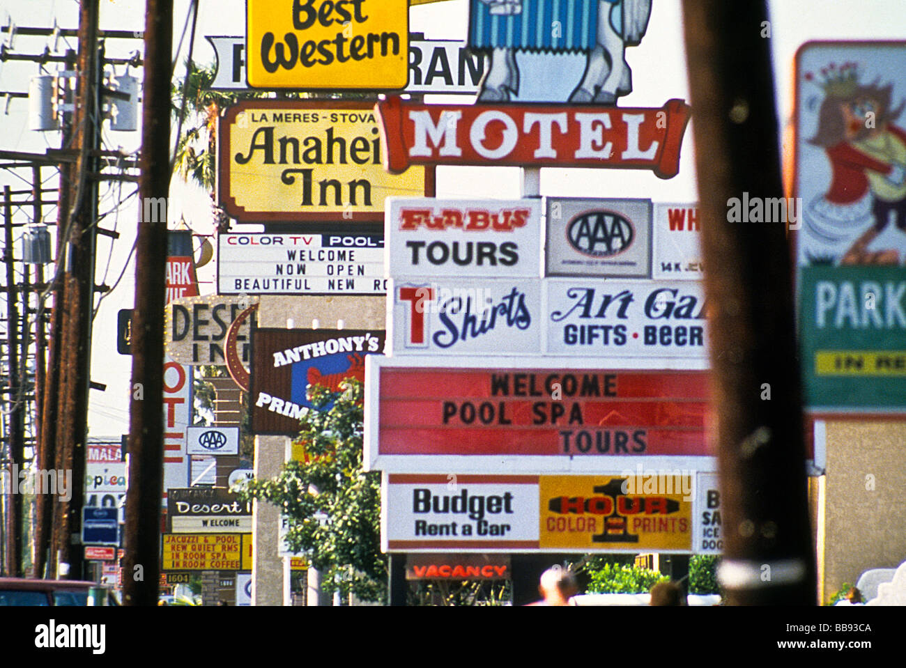Sign pollution pollute visual clutter ad litter glitter hotel motel ...