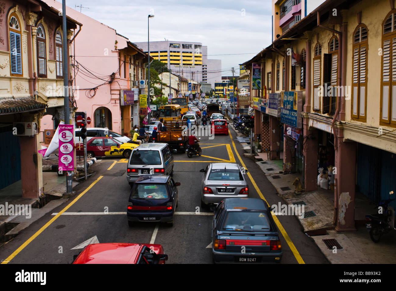 Traffic in a Melaka Street Stock Photo - Alamy