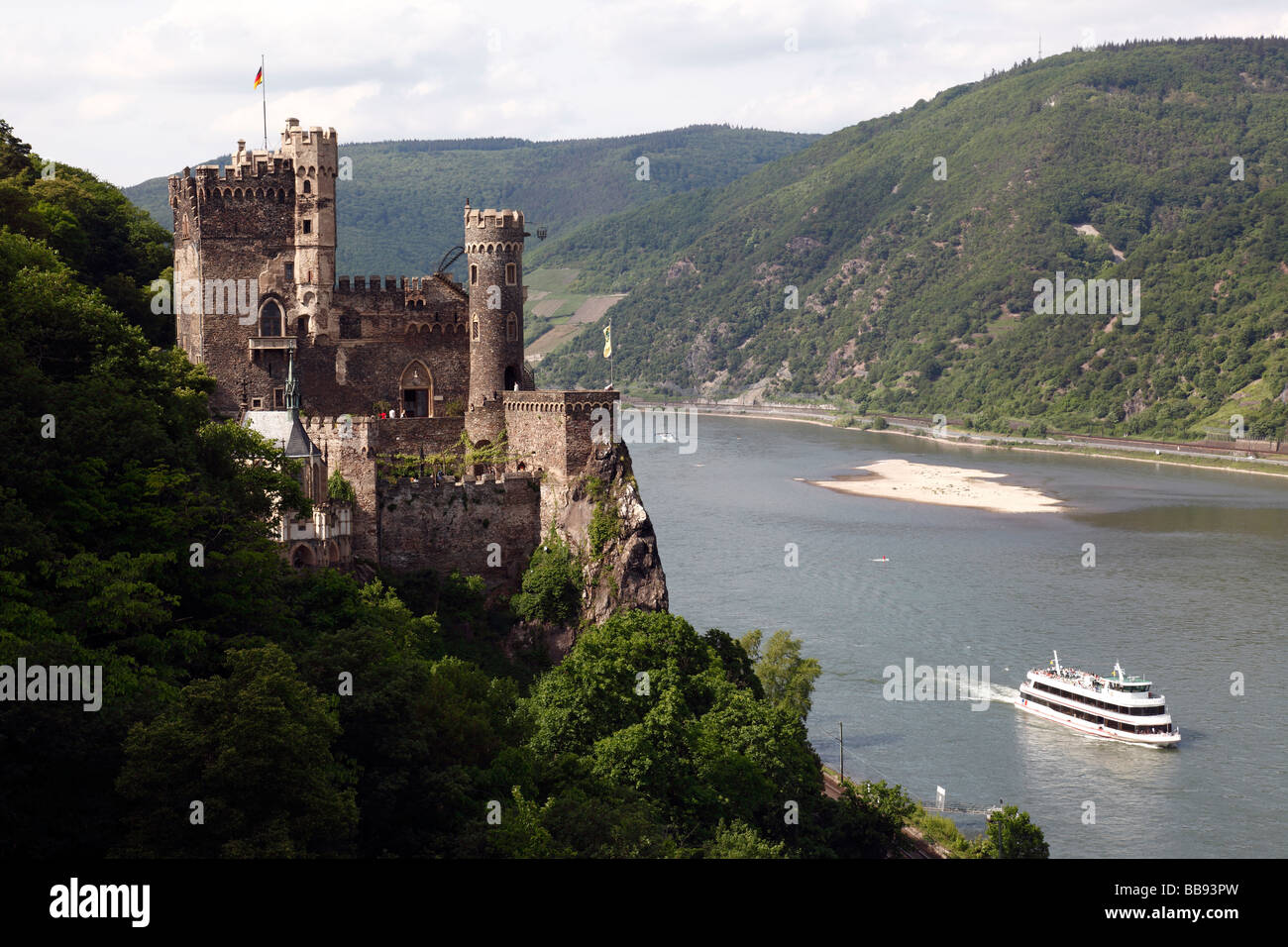 Rheinstein castle on the Rhine river in Germany Stock Photo - Alamy