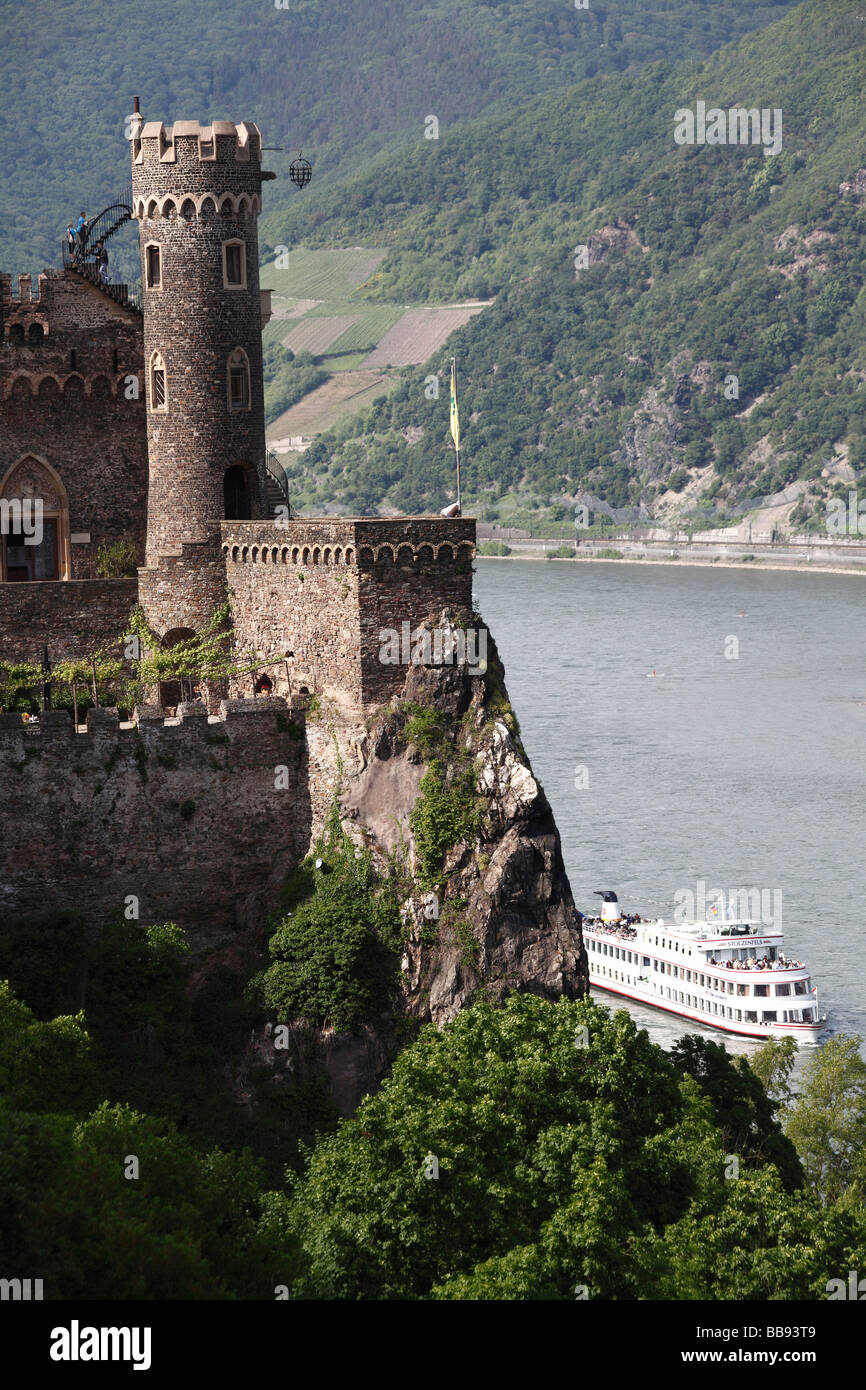 Rheinstein castle on the Rhine river in Germany Stock Photo - Alamy