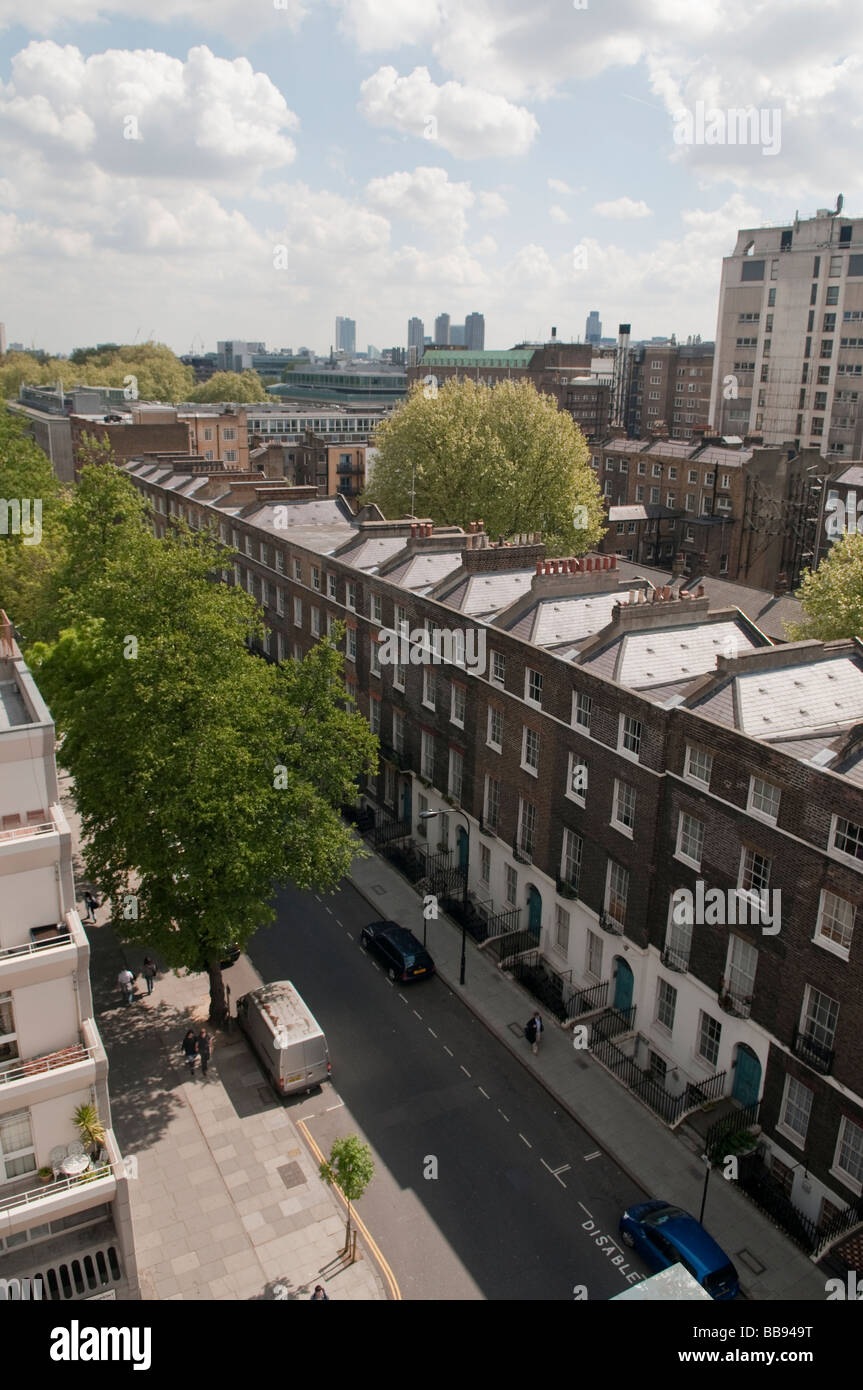 rooftop view of a central london city street near the brunswick estate ...
