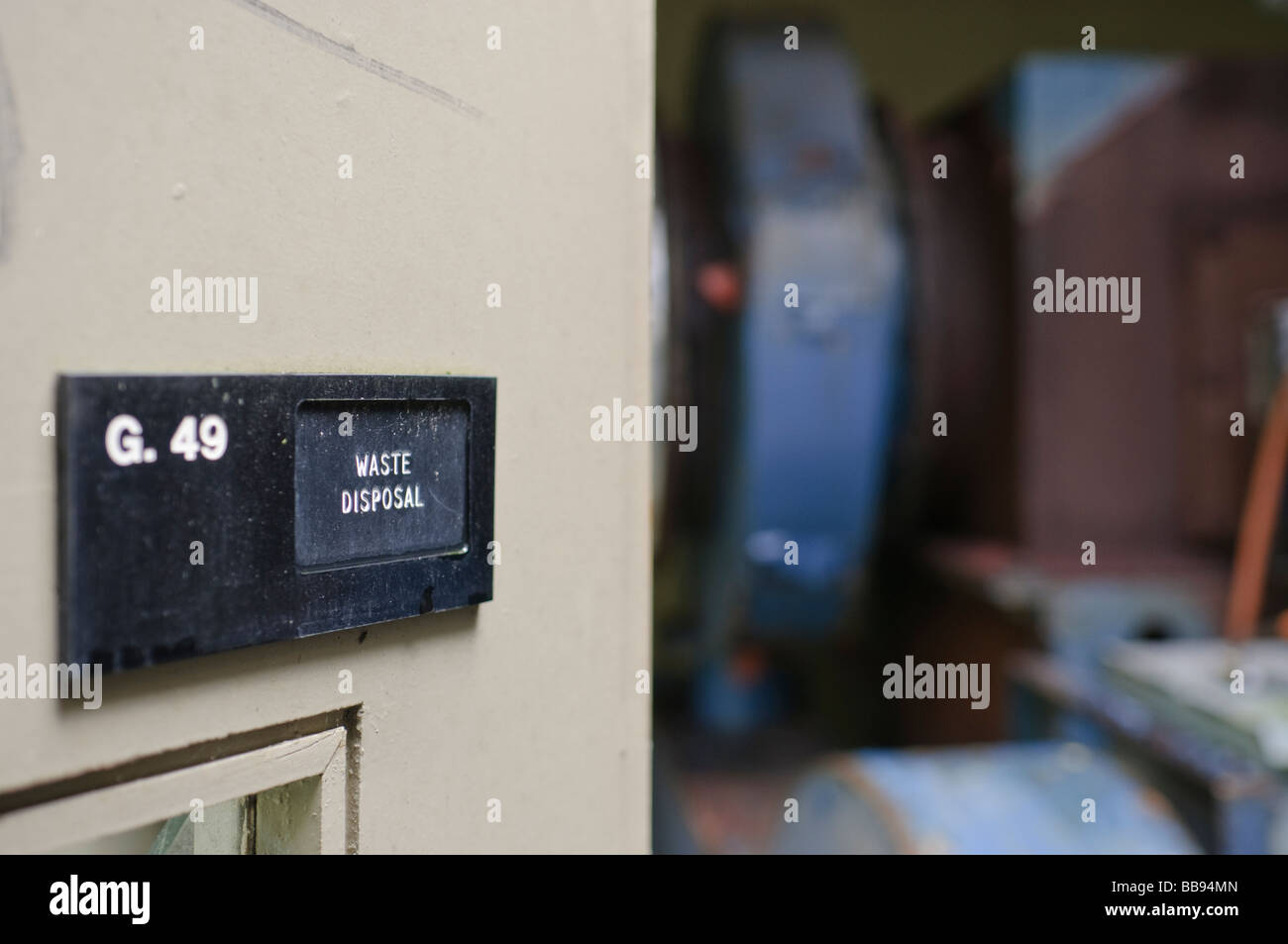 Incinerator at the Waste Disposal room of an abandoned animal testing ...
