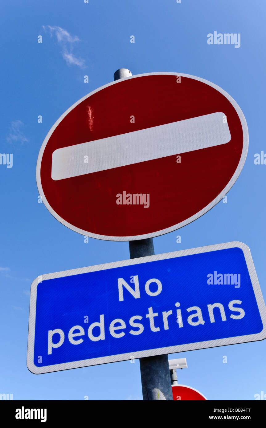 No Entry road sign with No Entry road sign with