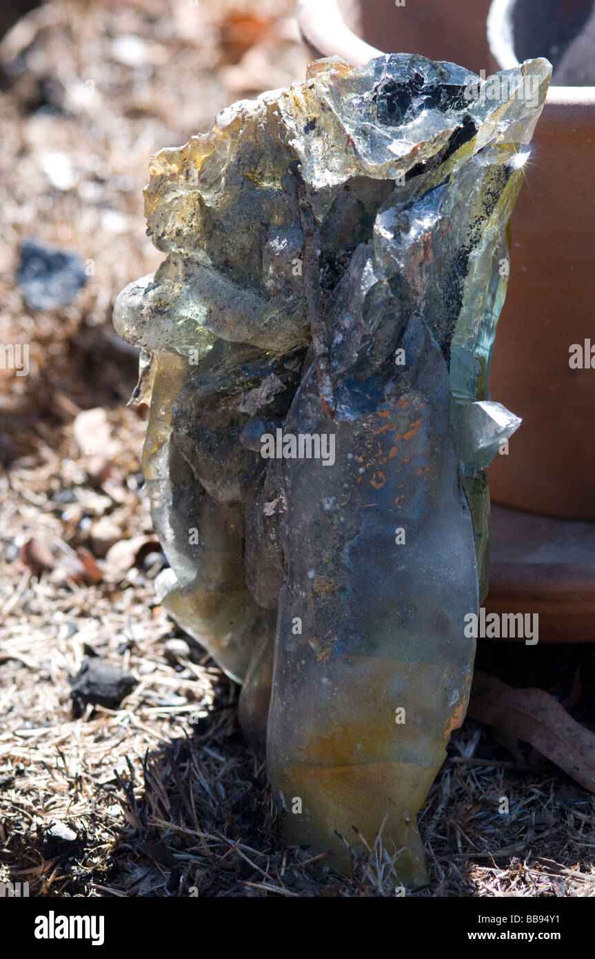 Close up of molten glass after a devastating bushfire Stock Photo - Alamy