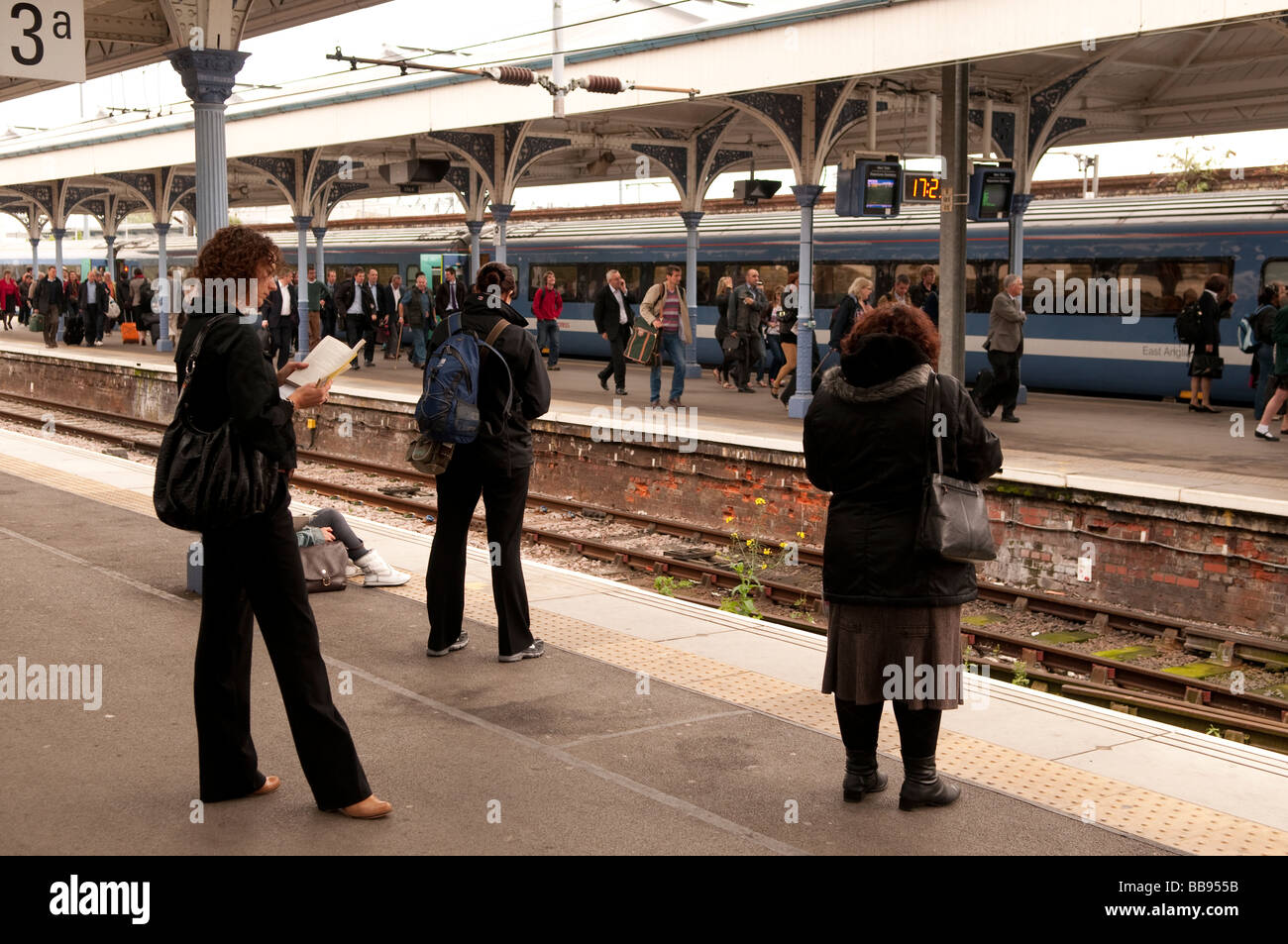Railway tracks at Norwich mainline station Terminus with canopies ...