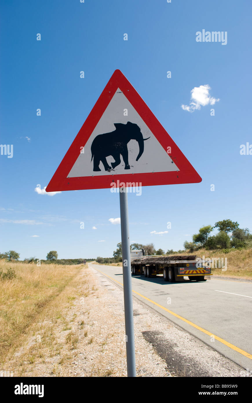 Warning sign elephants hi-res stock photography and images - Alamy
