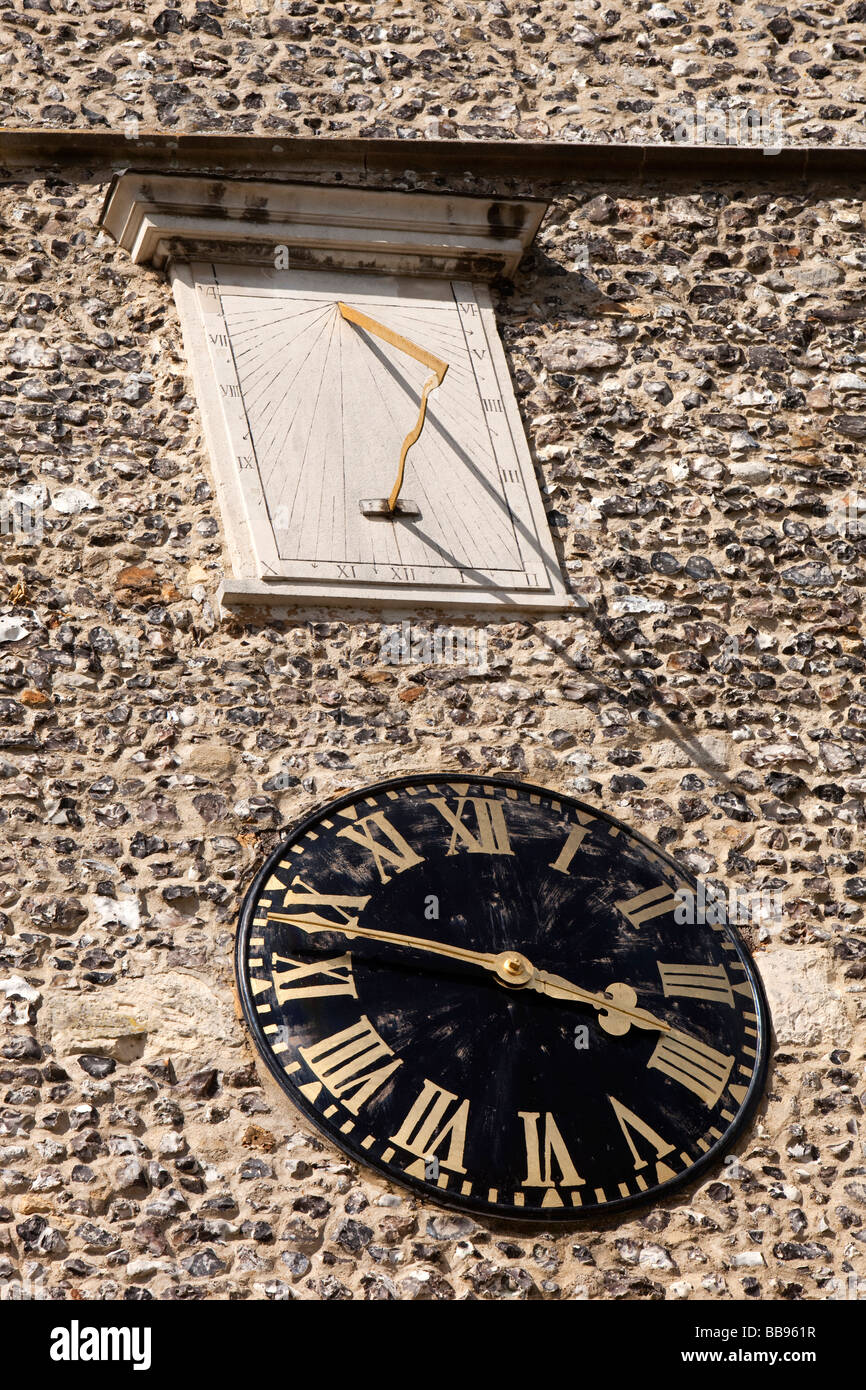 England Berkshire Cookham Holy Trinity Parish Church tower clock and ...