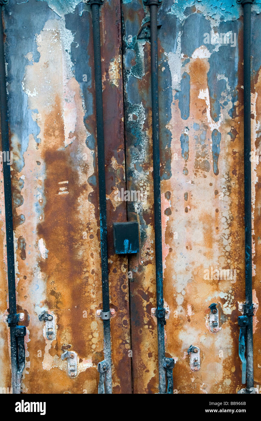 Close up of fire damaged corrugated iron after a bushfire Stock Photo ...