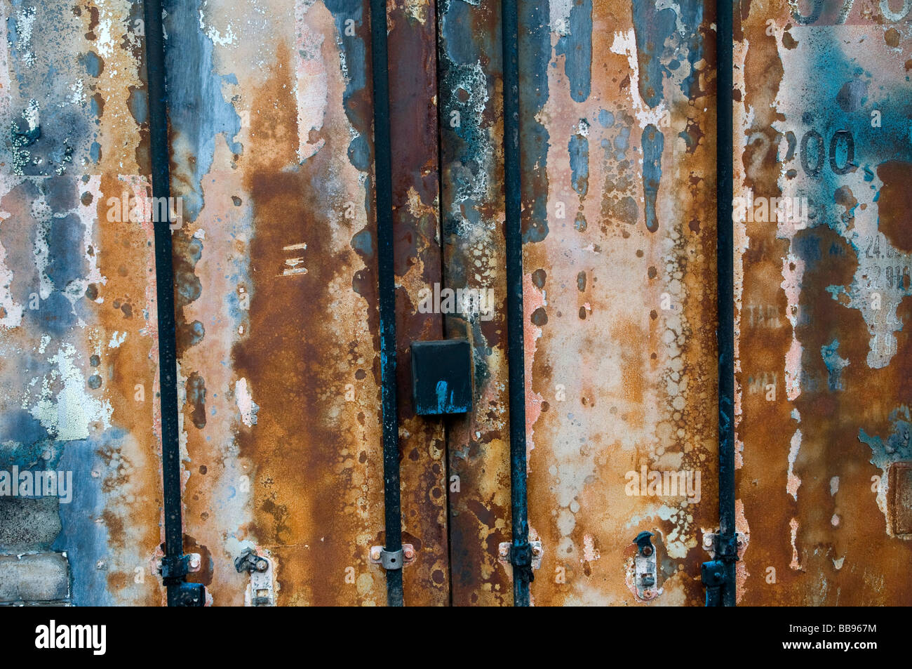 Close up of fire damaged corrugated iron after a bushfire Stock Photo ...