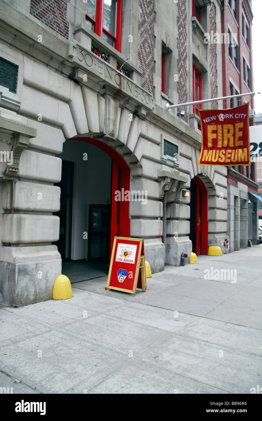 The main entrance to the New York City Fire Museum, Spring Street ...